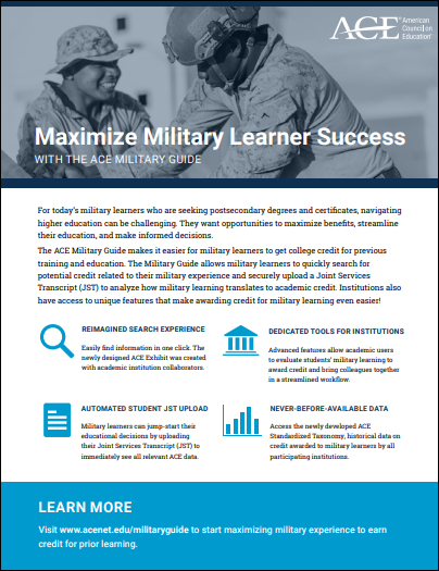 College Credit for Military Training & Experiences